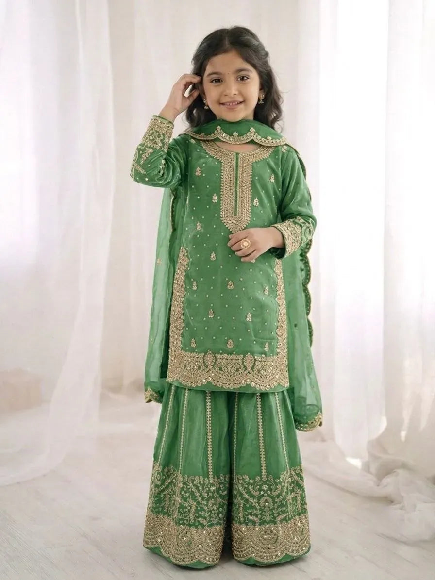 Silk Palazzo Suit Set for Girls | Premium Festive Wear – TREND BUY