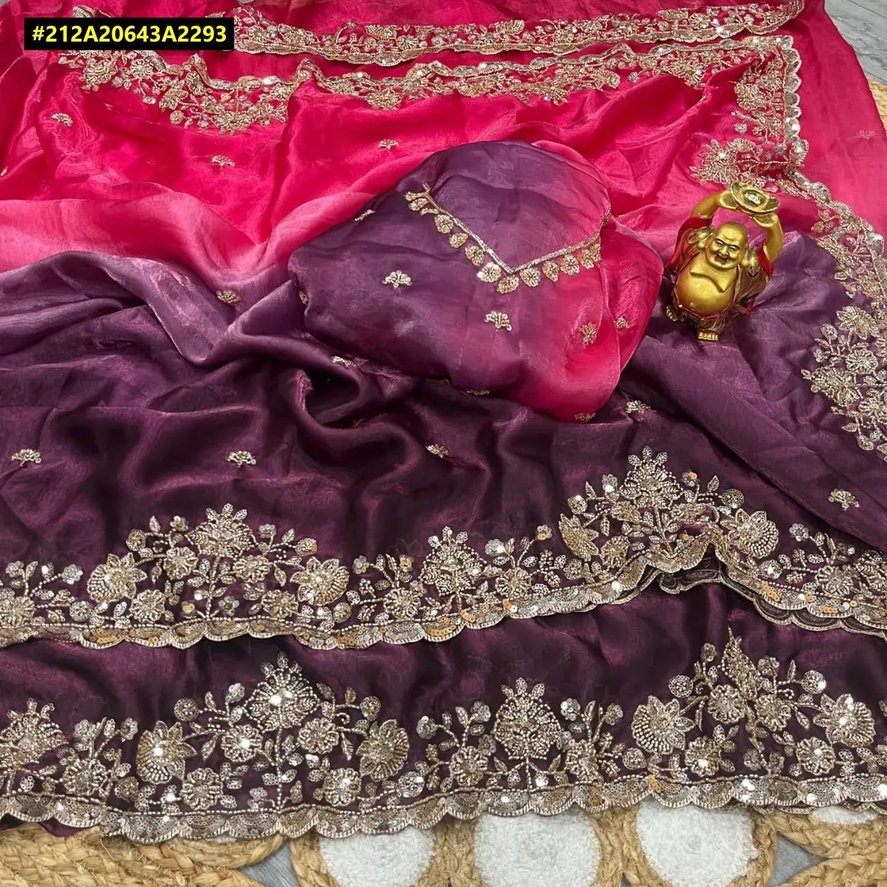 Luxe Space Silk Saree - Sequence Work Handcrafted for Women – TREND BUY