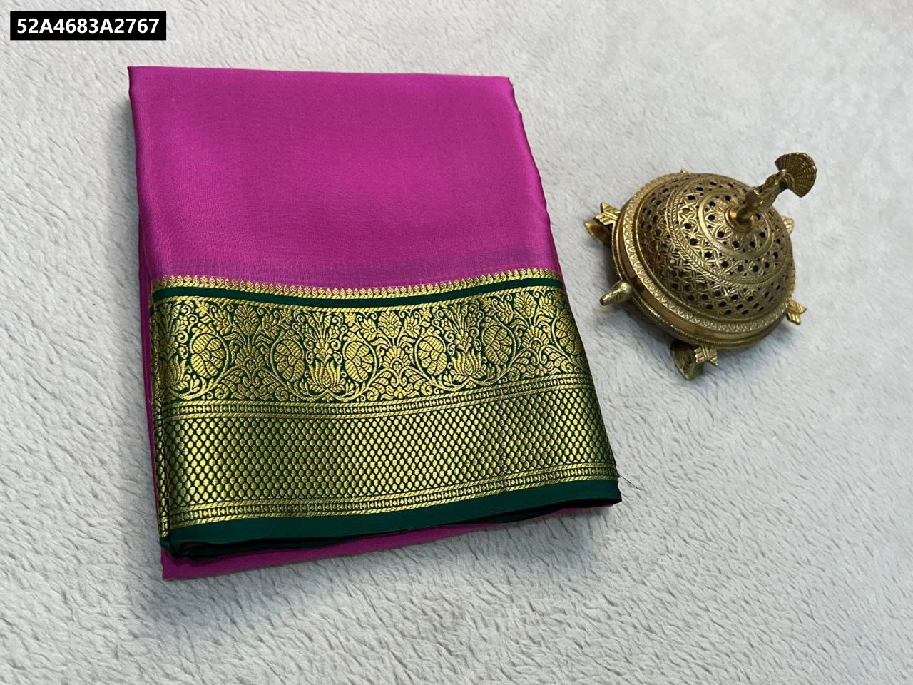 Mysore Semi Crepe Silk Saree for Women | Traditional Wear – TREND BUY
