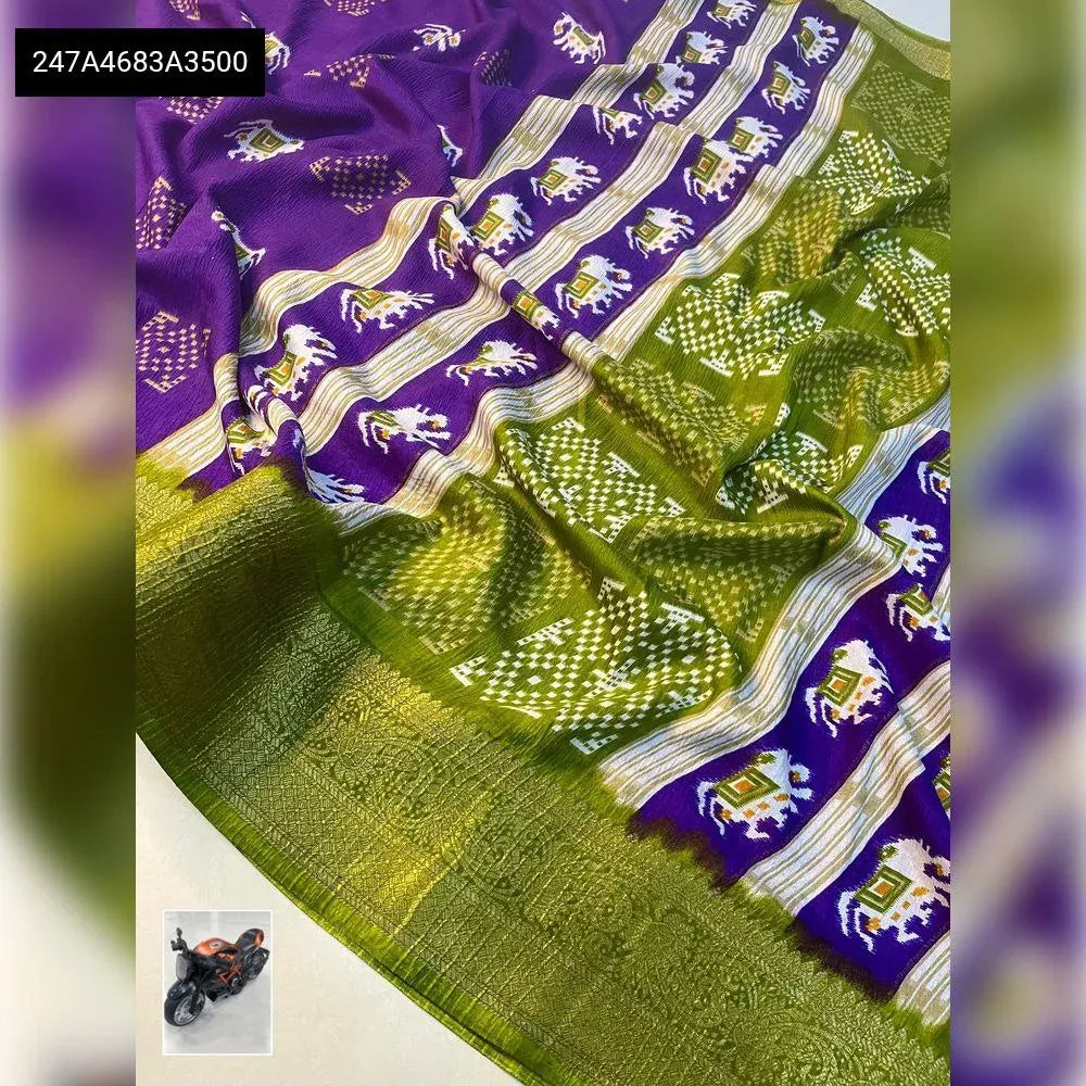 Premium Dola Silk Saree - Lightweight Elephant Theme |... – TREND BUY
