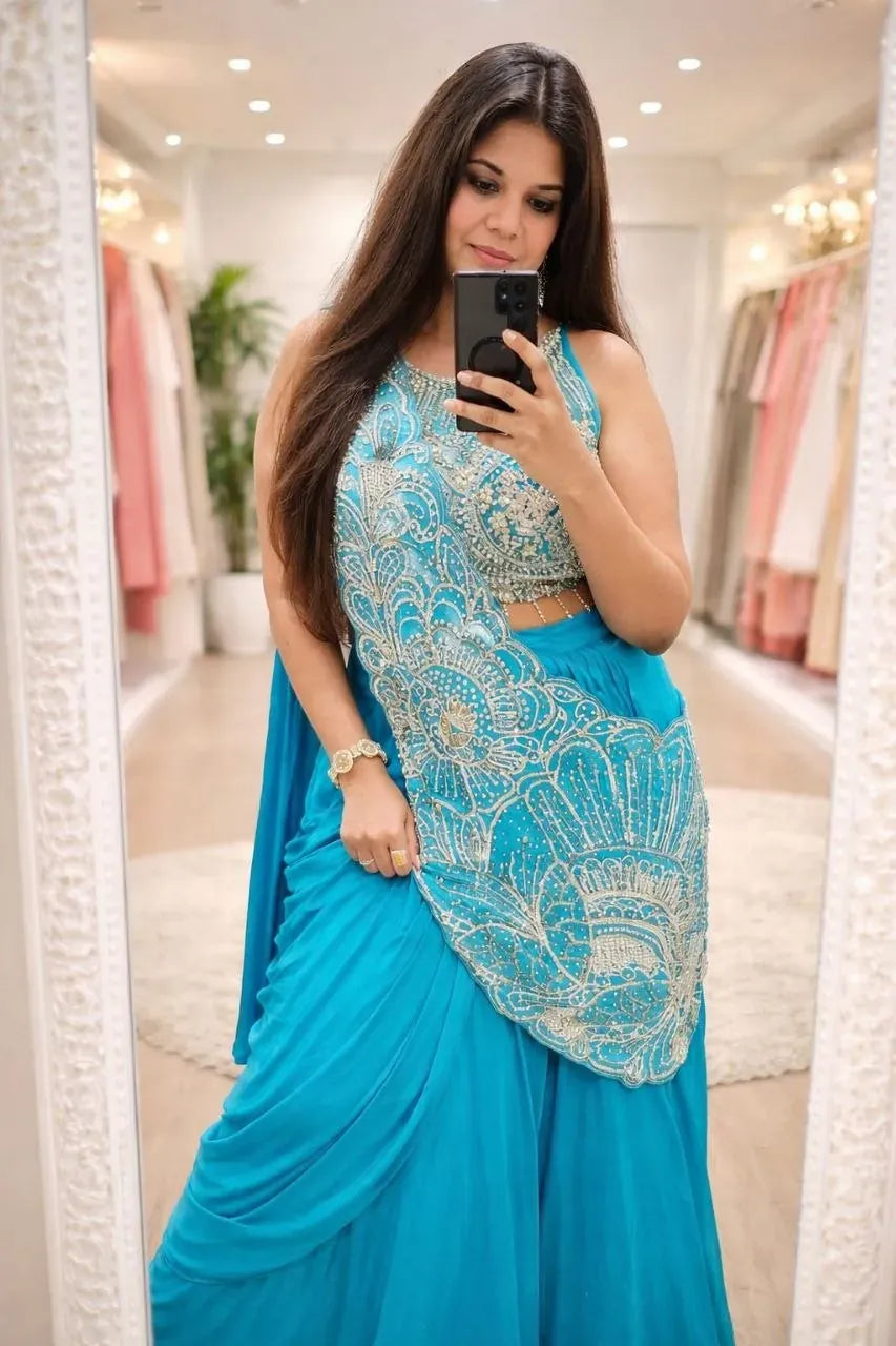 Premium Rangoli Silk Lehenga Saree - Royal Festive Wear – TREND BUY