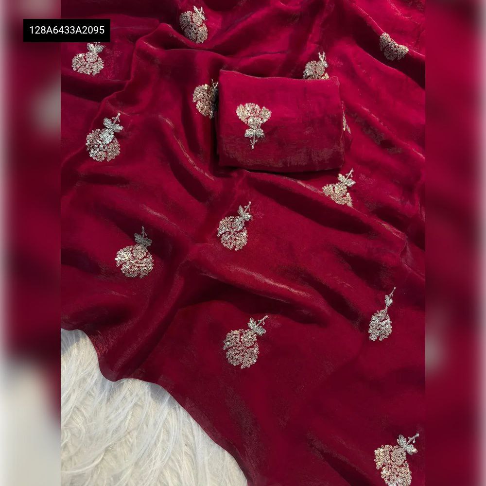Soft Space Silk Sequin Saree for Women | TRENDBUY – TREND BUY